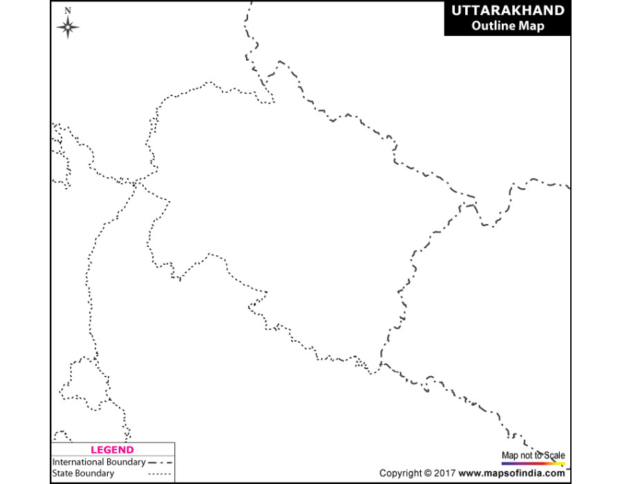 Buy Uttarakhand Outline Map online